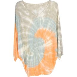 styleBREAKER Poncho in Apricot-Blaugrau-Beige | Gr.: onesize