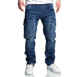Amaci&Sons Amaci&Sons Sweathose im Denim Look LINNDALE in Dunkelblau | Gr.: W30