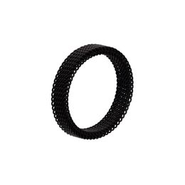 Steel_Art elastischer Mesh-Ring Timon schwarz farben in schwarz | Gr.: 60