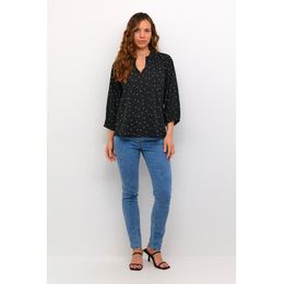 Kaffe Langarm-Bluse KAsandy Regular fit in Black/Chalk Dot Print | Gr.: 40