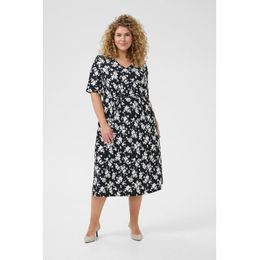 Kaffe curve Jerseykleid KCivena Regular fit in Black, Chalk Flower Print | Gr.: S