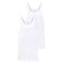Schiesser Unterhemd Cotton Essentials Doppelripp in Weiß | Gr.: XXL