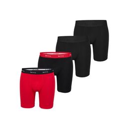 Phil & Co. Berlin Retro Boxer Long Boxer in Black + Chilli Pepper | Gr.: XXL