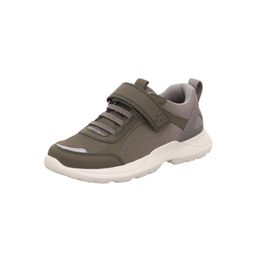 Superfit Leder-Sneakers "Rush" in Khaki/ Grau | Gr.: 32
