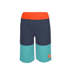 Trollkids Badeshorts "Kroksand" in Orange/ T&uuml;rkis/ Dunkelblau | Gr.: 140