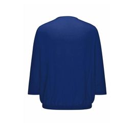 GOLDNER Kurzgr&ouml;&szlig;e: Chiffon-Shirt mit 3/4-Arm, Rundhals in royalblau | Gr.: 19