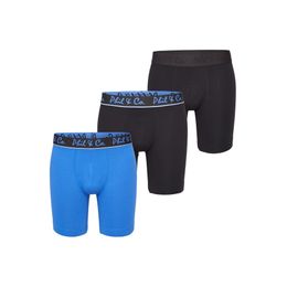 Phil & Co. Berlin Retro Pants Jersey Long Boxer in black+blue | Gr.: L