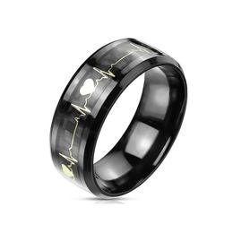 BUNGSA Ring in Schwarz, goldendes Inlay | Gr.: 62