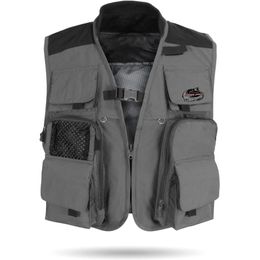 Normani Outdoor Sports Herren Anglerweste Manta in Grau | Gr.: 4XL
