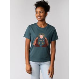 wat? Apparel T-Shirt Love and flex in Petrol | Gr.: 42