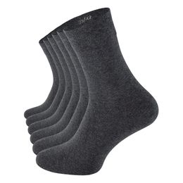 Clark Crown Baumwoll-Socken 6 Paar Edel & Modern in Anthrazit | Gr.: 47-50