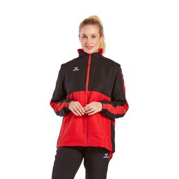 Erima Unisex Erwachsene Six Wings Jacke mit abnehmbaren &Auml;rmeln in rot/schwarz | Gr.: M