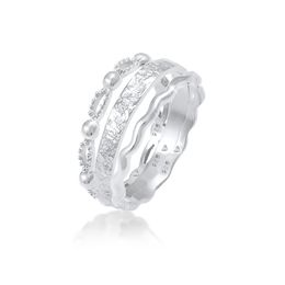 Elli Ring 925 Sterling Silber Kugel, Wellen, Ring Set in Silber | Gr.: 54