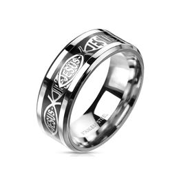 BUNGSA Ring in Silber/Schwarz | Gr.: 70