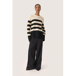 Soaked in Luxury Strickpullover SLSelta Gerade Passform in Sandshell w Black stripe | Gr.: XS