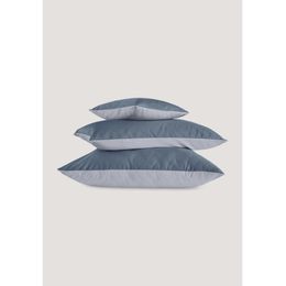 hessnatur Satin Wende-Kissenbezug in stahlblau | Gr.: 40 x 40 cm