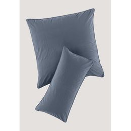 hessnatur Perkal Kissenbezug in stahlblau | Gr.: 40 x 40 cm