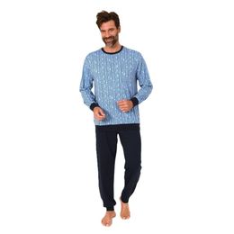 Normann Langarm Schlafanzug Pyjama B&uuml;ndchen 125 101 90 554 in hellblau | Gr.: 50