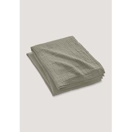 hessnatur Musselin-Decke in seegras | Gr.: 130 x 180 cm