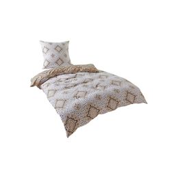 Traumschlaf Bettw&auml;sche M&uuml;nchen beige in beige | Gr.: 135 x 200 + 80 x 80 cm