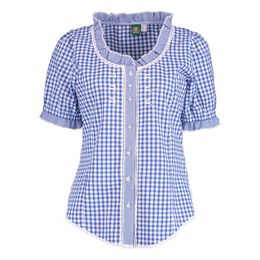 OS-Trachten Trachtenbluse Poror in mittelblau | Gr.: 44