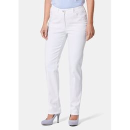 GOLDNER Kurzgr&ouml;&szlig;e: Denimhose mit Stretchkomfort in wei&szlig; | Gr.: 24