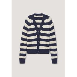 hessnatur Strickjacke Streifen Relaxed in marine | Gr.: M