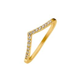 Steel_Art Ring mit Steinen Nele silberfarben poliert in goldfarben | Gr.: 64