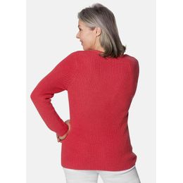 GOLDNER Kurzgr&ouml;&szlig;e: Pullover Figurschmeichelnder Baumwoll-Pullover in rot | Gr.: 22