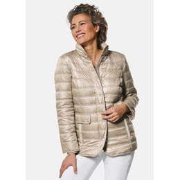 GOLDNER Kurzgr&ouml;&szlig;e: Leichte Steppjacke mit Kapuze, 71cm in beige | Gr.: 19