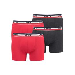 Levi's Levi ́s Boxershort 4er Pack in Rot/Dunkelgrau | Gr.: XL