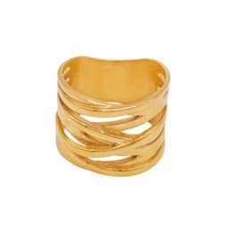 Steel_Art Fingerring Serpi poliert in goldfarben | Gr.: 50