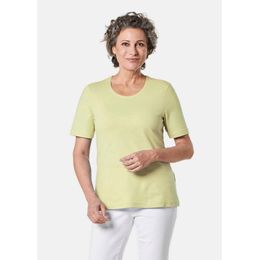GOLDNER Kurzgr&ouml;&szlig;e: T-Shirt Basic Baumwollshirt mit kurzem Arm in gelb | Gr.: 19