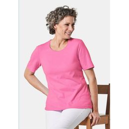 GOLDNER Kurzgr&ouml;&szlig;e: Basic Baumwollshirt mit kurzem Arm in pink | Gr.: 25