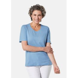 GOLDNER T-Shirt Basic Baumwollshirt mit kurzem Arm in hellblau | Gr.: 46