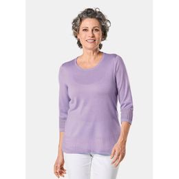 GOLDNER Leichter Ajour-Pullover mit Rollkante in flieder | Gr.: 42