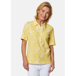 GOLDNER Pikee-Druckpoloshirt in margerite / wei&szlig; | Gr.: 50