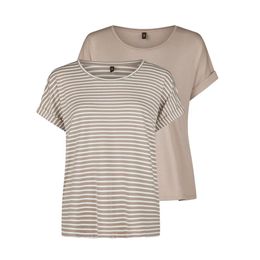 Only T-Shirt MOSTER 2er Pack in Beige | Gr.: M
