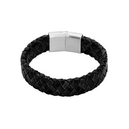 Steel_Art Leder-Armband in Schwarz | Gr.: 17