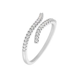 Steel_Art Fingerring mit Stein Miranda silberfarben in silberfarben poliert | Gr.: 56