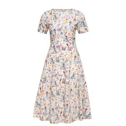 Queen Kerosin Swingkleid Paris in beige | Gr.: 3XL