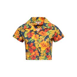 Queen Kerosin Hawaiibluse Hibiskus in mehrfarbig | Gr.: 4XL