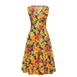 Queen Kerosin Swingkleid Hibiskus in mehrfarbig | Gr.: XXL