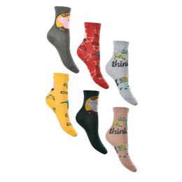 Peppa Pig 6er-Set: Socken Str&uuml;mpfe in Mehrfarbig | Gr.: 23-26