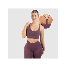 Smilodox Sport BH Solid Scrunch in Dunkel Lila | Gr.: XS