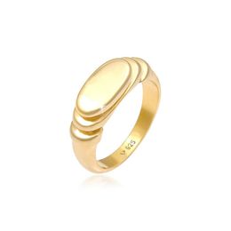 Elli Ring 925 Sterling Silber Siegelring in Gold | Gr.: 58