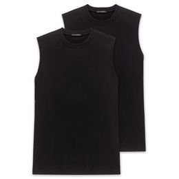 Schiesser 2er-Pack Muscle Shirt Essentials in Schwarz | Gr.: M