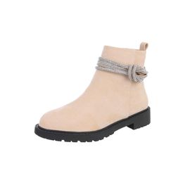 Ital-Design Stiefelette in Beige | Gr.: 39
