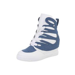 Ital-Design Freizeitschuh in Blau und Wei&szlig; | Gr.: 38