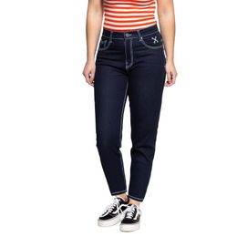 Queen Kerosin High Waist Slim Fit Jeans Betty in dunkelblau | Gr.: W27/L34
